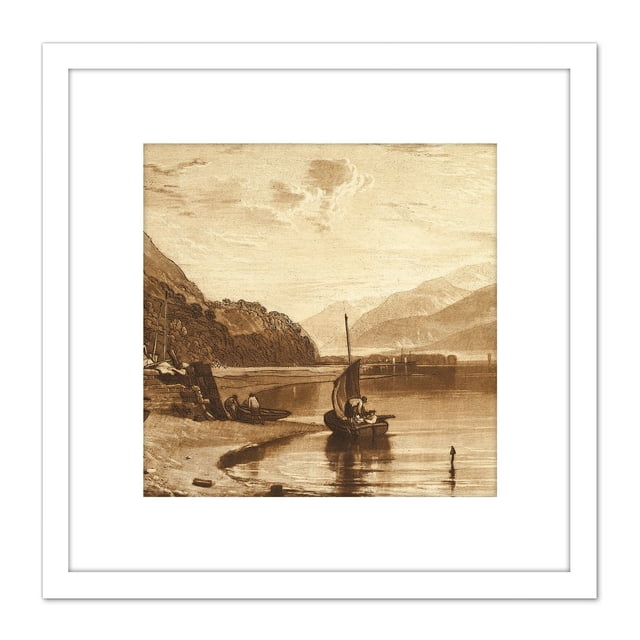 Turner Inverary Pier Loch Fyne Morning Engraving 8X8 Inch Square Wooden ...