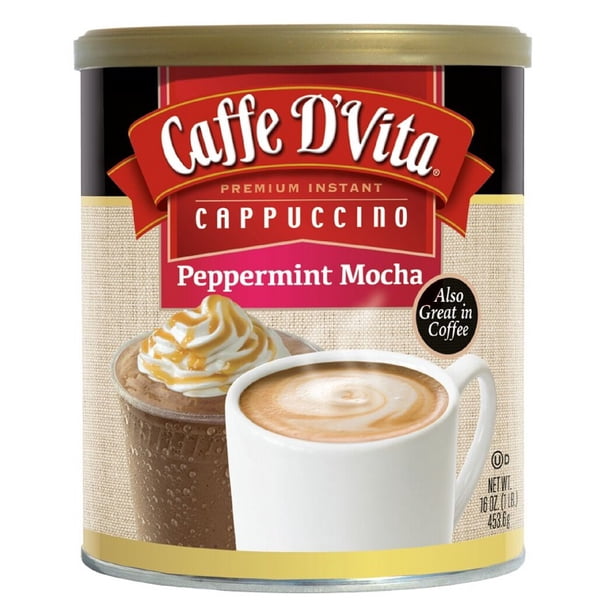 Caffe D'Vita Premium Instant Peppermint Mocha Cappuccino, 16 oz ...