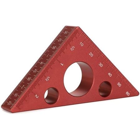 45 Degree Aluminum Alloy Angle Ruler, Inch Imperial Metric Scale Rafter ...