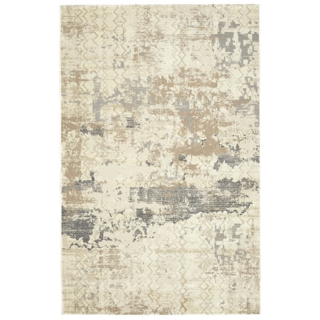 8' x 10' Dark Grey Cream Textured Abstract Rug - Walmart.ca