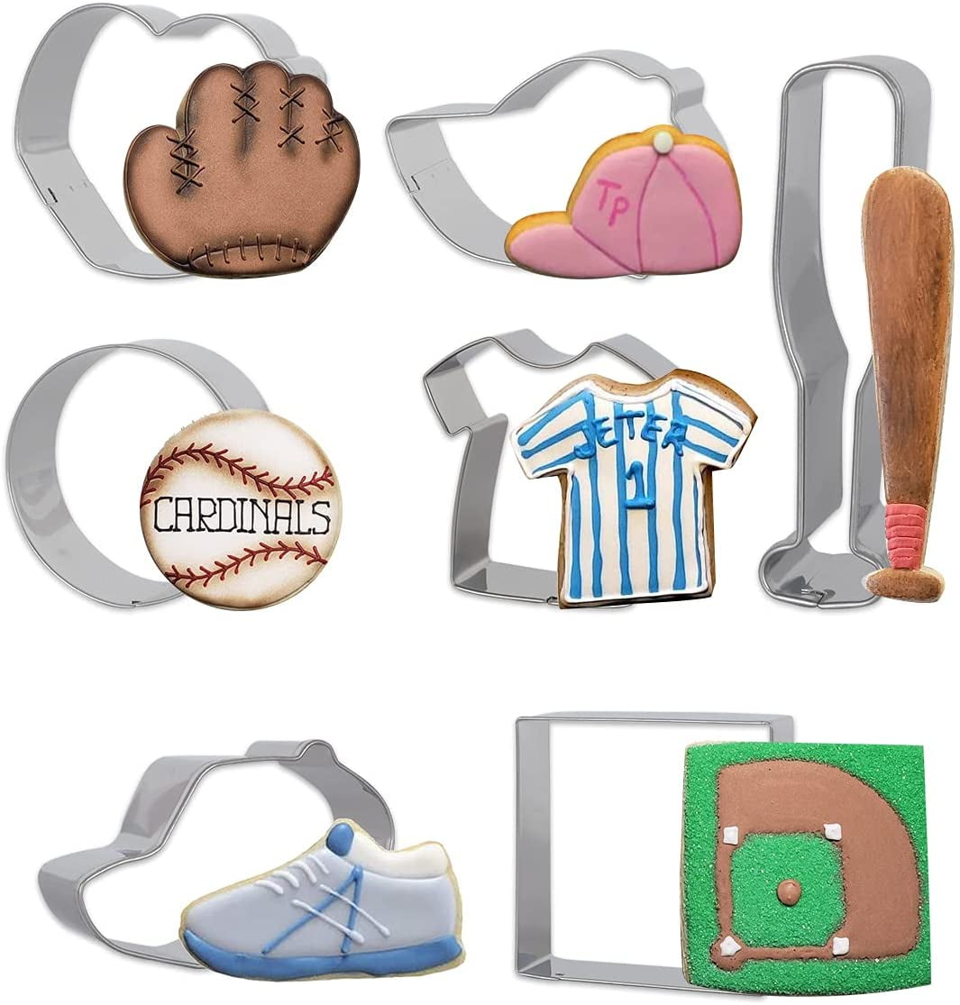 Baseball Cookie Cutters, 7 Pack Baking Molds Stainless Steel Biscuit ...