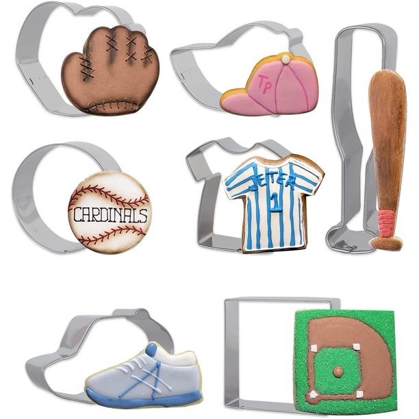 Baseball Cookie Cutters, 7 Pack Baking Molds Stainless Steel Biscuit ...