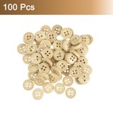 Uxcell 100Pack Wooden Buttons, 12.5mm 4 Hole Round Wood Sewing Button ...
