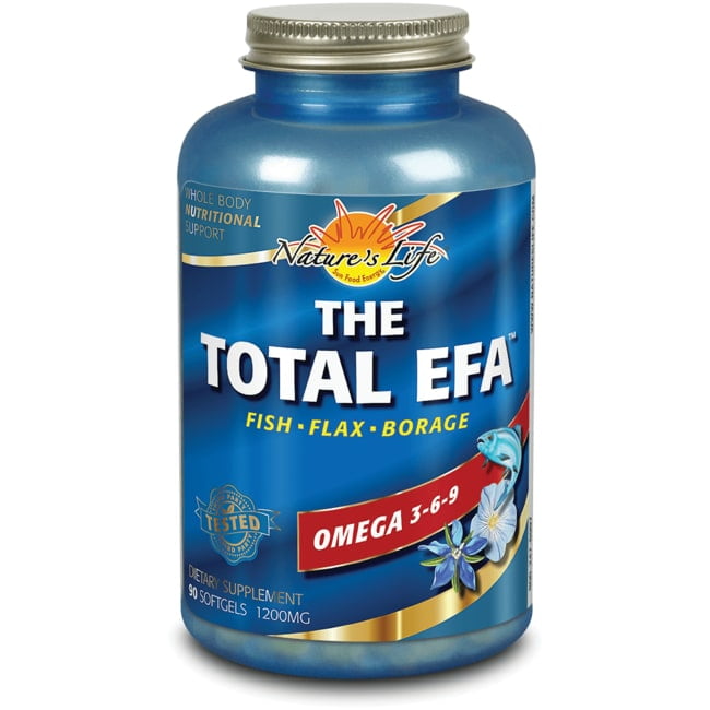 Nature's Life The Total EFA Fish Oil w/ Organic Flaxseed & Borage Oils ...
