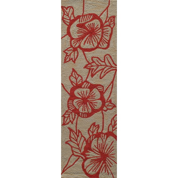 Momeni Summit Polyester Hand Hooked Coral Runner 2'3" X 7'6" - Walmart.com