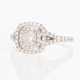 Cushion Cut Diamond Ring, Double Halo Engagement Ring, Split Shank ...