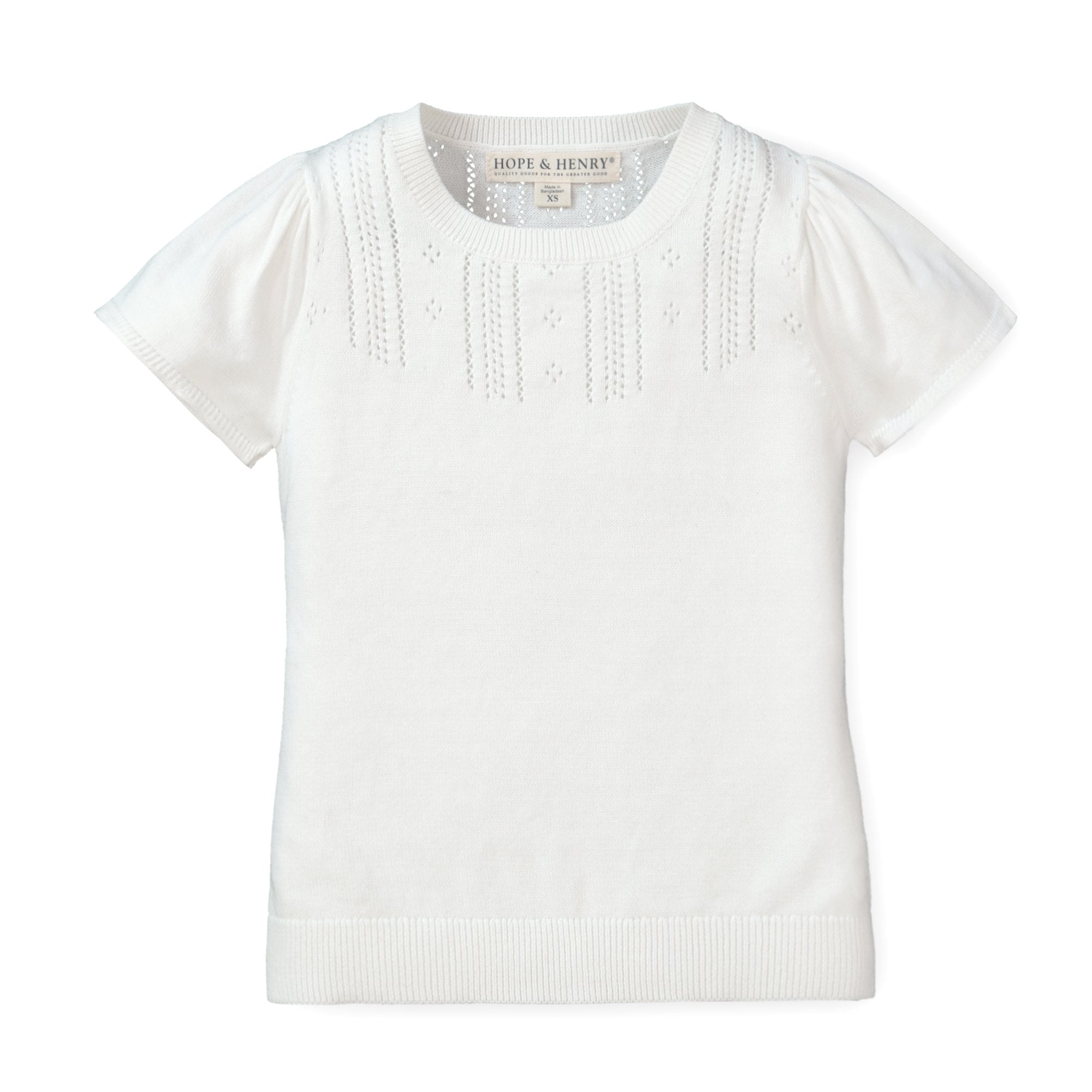 Hope & Henry Girls' Pointelle Sweater Top - Walmart.com