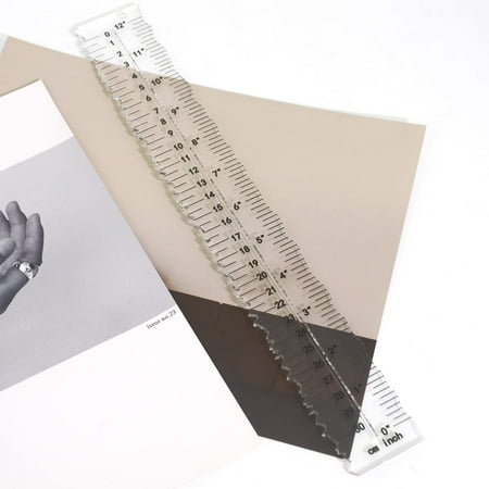 Arylic Paper Tearing Ruler Craft Ruler for Cut Paper to Wavy Line ...