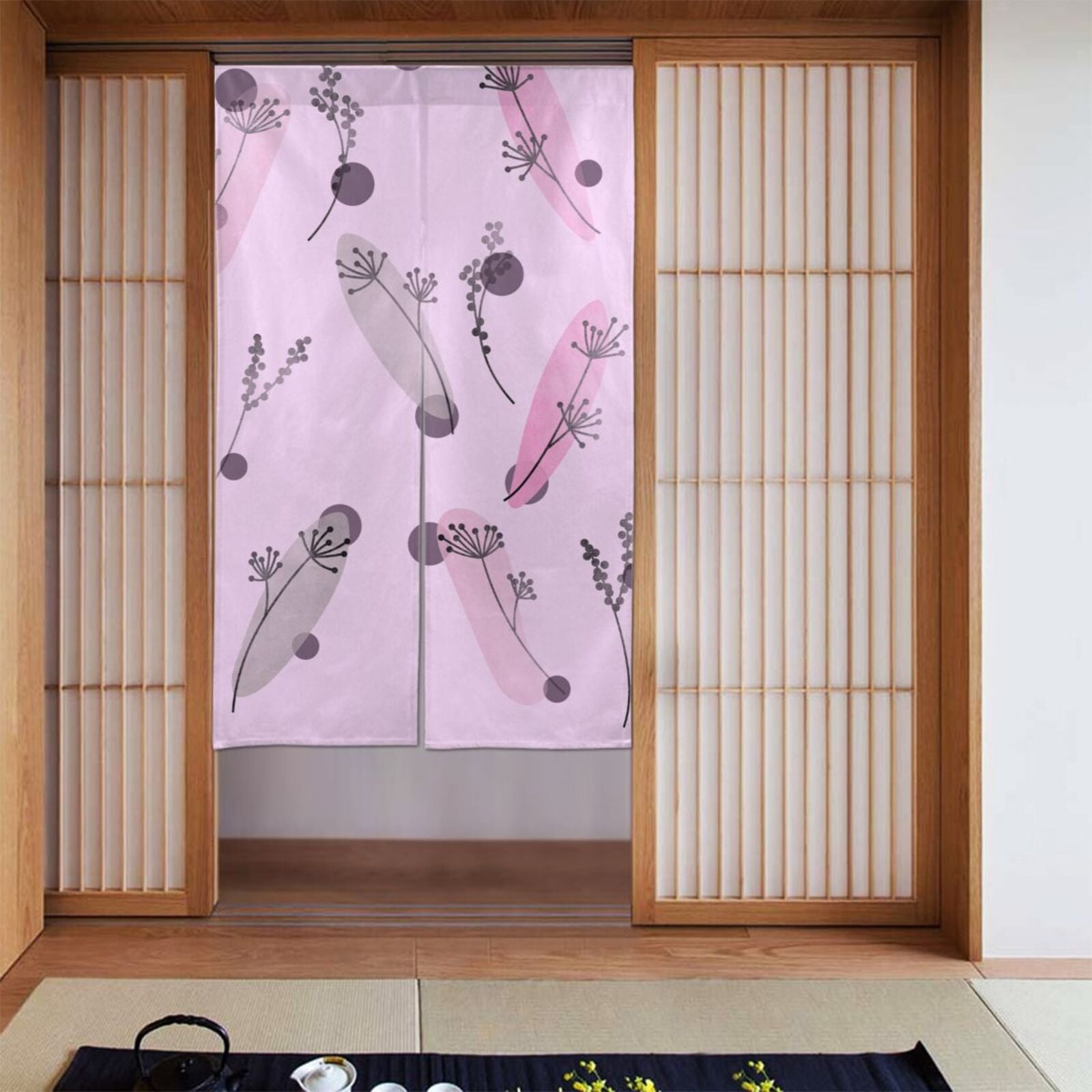 Doorway Drape Split Curtains, Bohemian Color Plant Room Divider Privacy ...