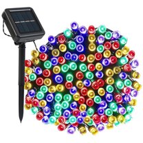 Rirool 200LED 72ft Outdoor Solar String Lights - Waterproof, Multicolor ...