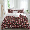 4 Piece Duvet Cover Set Cal king, Summer Strawberry on Black Soft ...