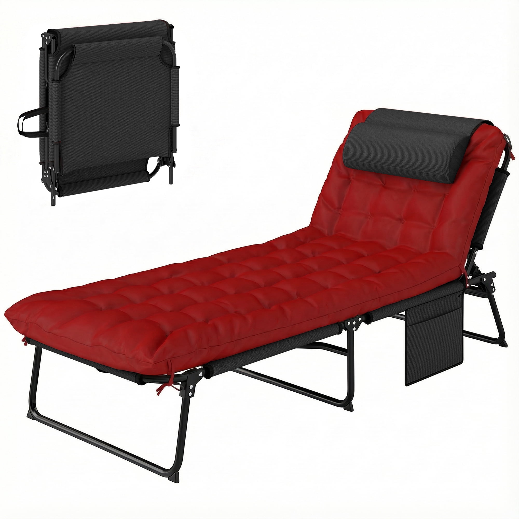 Click here for Outsunny Folding Lounge Chair W/ Cushion  Reclinin... prices
