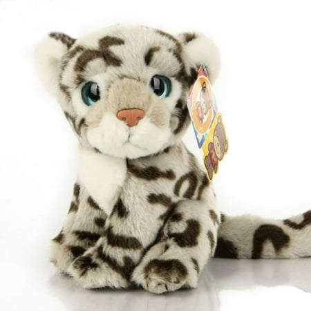 8-Inch Simulation Snow Leopard Plush Animal Toy Plush Cheetah Stuffed ...