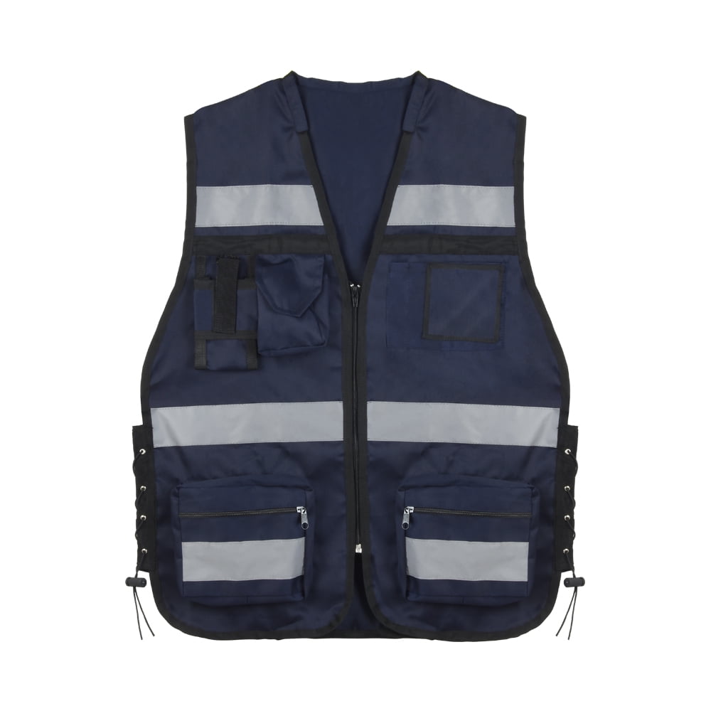Chaleco Brigadista 5 Bandas Reflejante Azul Marino Unitalla KARLEN brigadista | Bodega Aurrera ...
