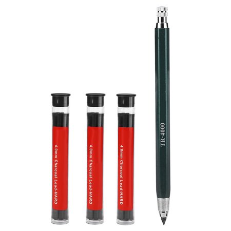 Qiilu Erasable Pencil Core Painting Automatic Pencil 4.0mm Charcoal ...
