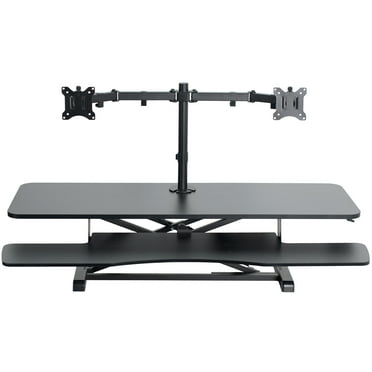 VIVO Black Electric Height Adjustable Corner Desk Riser with Dual ...