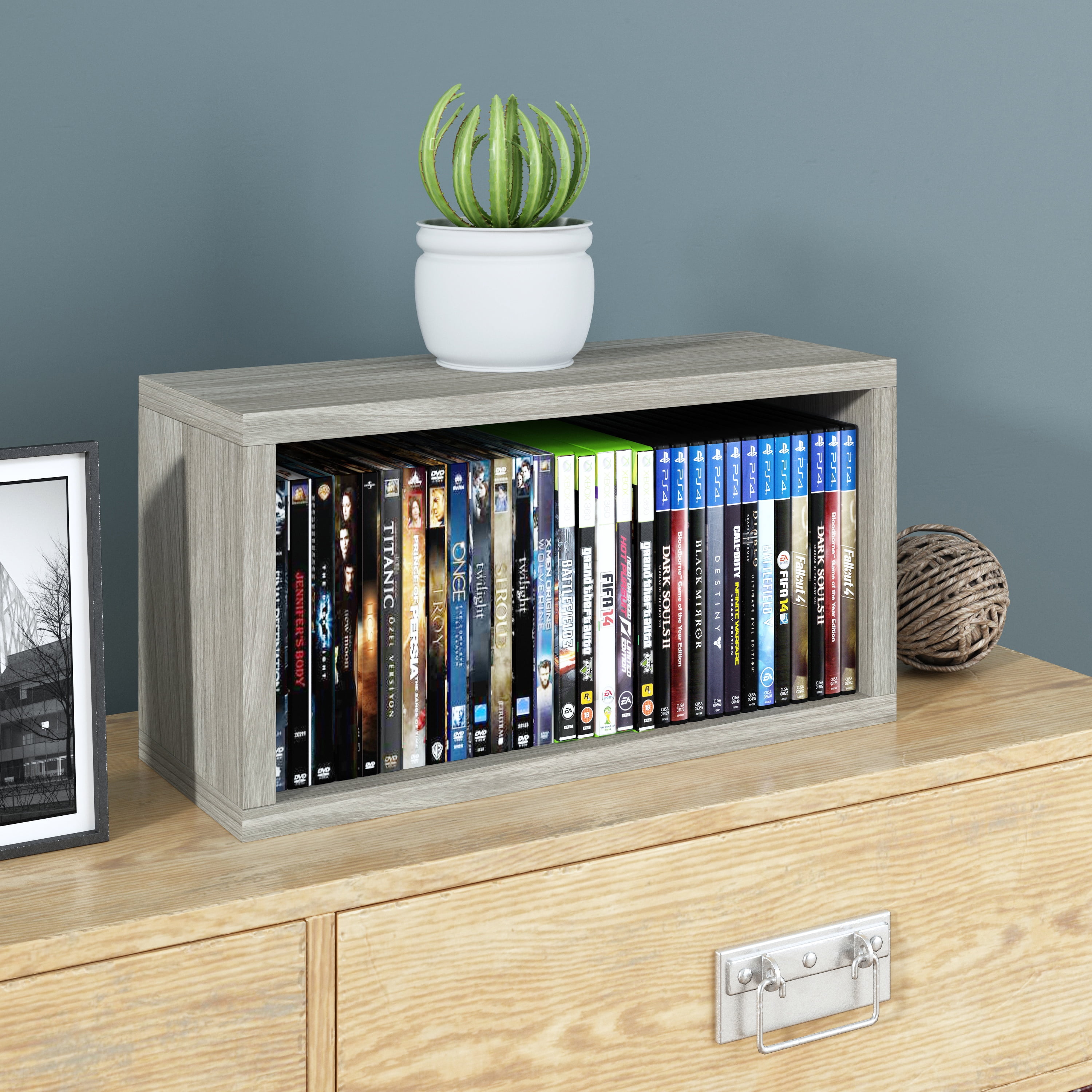 WAY BASICS Media Storage DVD Rack - Holds 30 BluRay PS5 Video Game ...