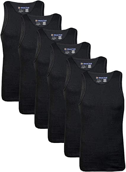 Different Touch 6 Pack Men's Big and Tall Muscle Ribbed Tank Tops A ...