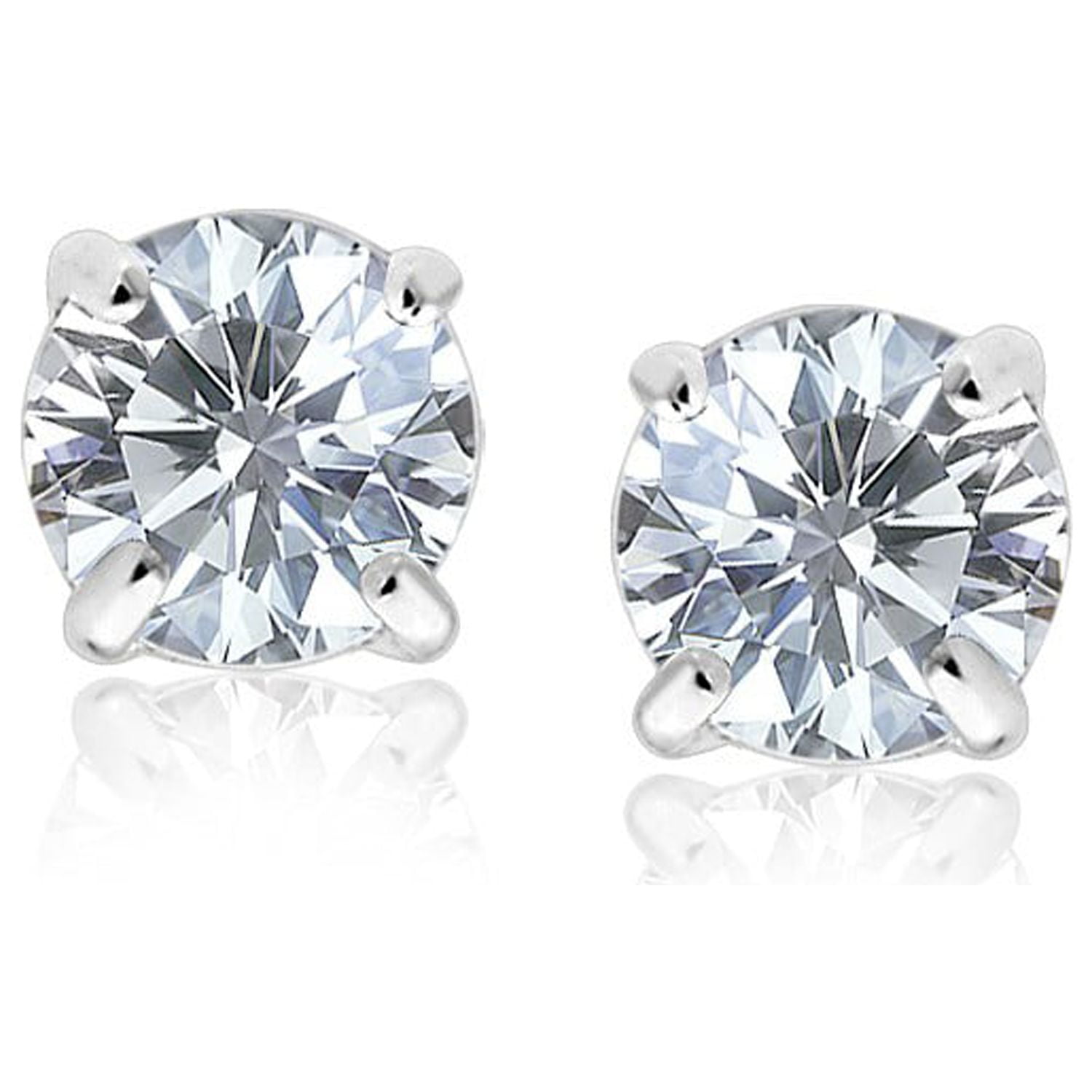 Click here for Zawadee 14k White Gold 3mm Faceted White Cubic Zir... prices