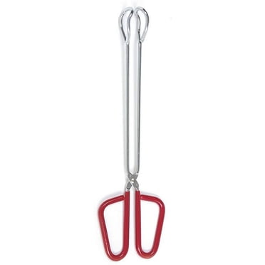 GoodCook 10" Chrome Plated Kitchen Loop Tongs, Silver/Red - Walmart.com