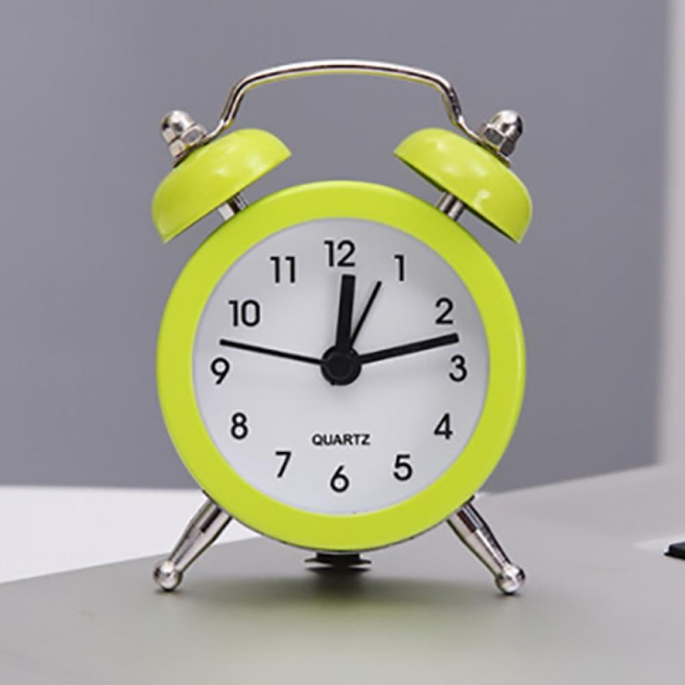 Alarm Clock, 3 inch Round Twin Bell Small Alarm Clock , Battery Powered ...