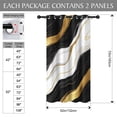 Black and Gold Marble Pattern Blackout Curtains,Triple Weaved Fabric ...