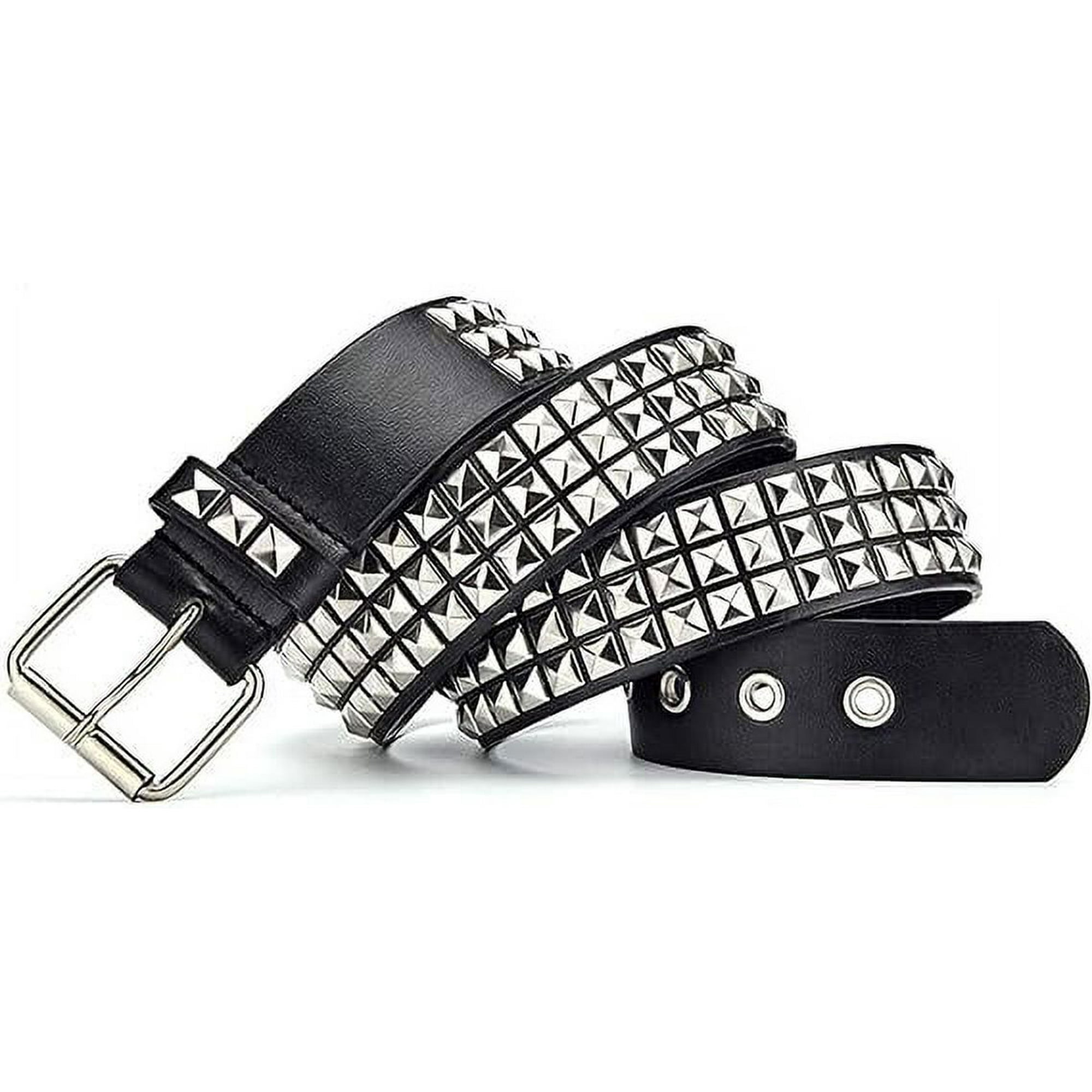 Click here for Nvzi Punk Leather Belt women Men Goth Pyramid Stud... prices