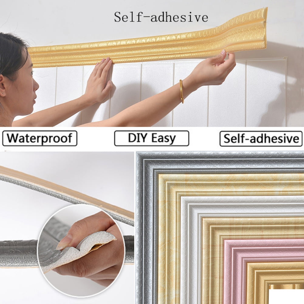 URMAGIC 7.54ft/Roll Length 3D Waterproof Wall Border Self-Adhesive Foam ...