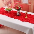 mdesiwst Cheesecloth Table Runner Boho Wrinkle Table Runner Retro Table ...