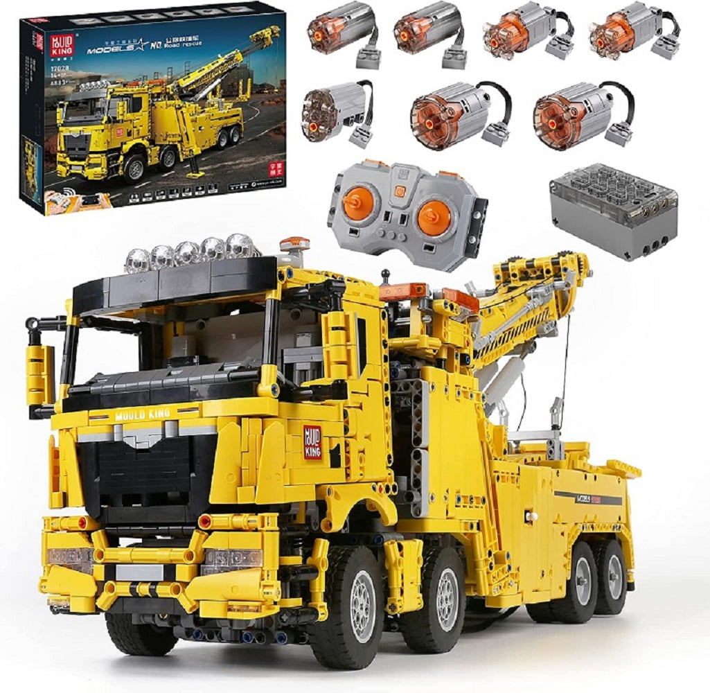 Mould King 17028 Ambulance Road Rescue Truck Car Crane Building Block ...