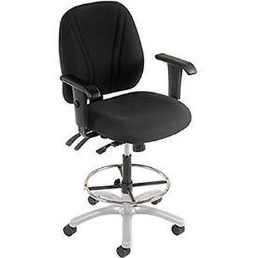 Leather Stool - Task Synchro Mechanism - 360° Footrest with Armrests ...