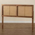 Baxton Studio Gilbert Mid-Century Wood Back Support Rattan Headboard ...