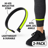 2-Pack Reflective Safety Bands for Arm, Leg, or Ankle – Hi-Vis Straps ...