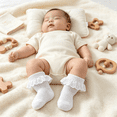 TELOLY Baby Lace Socks Newborn Girl Eyelet Ruffle Socks Infant Toddler ...