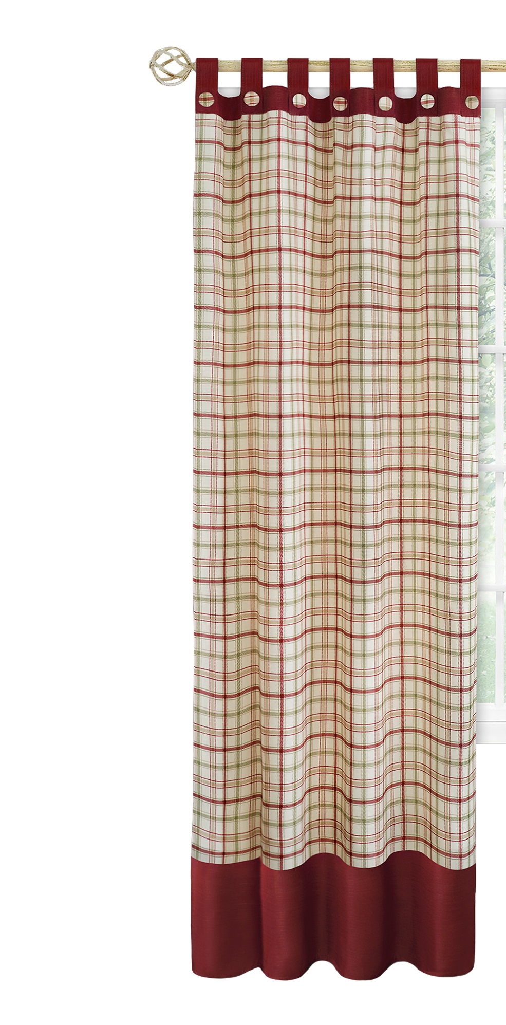 Simple Elegance Venezia Button Tab Top Window Curtain Panel - 52x63 ...