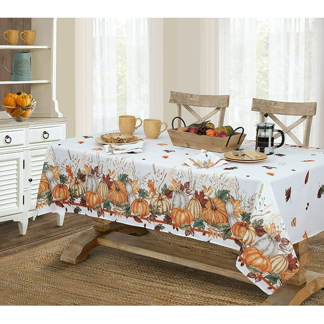 Newbridge Abundant Harvest Bordered Thanksgiving Fabric Tablecloth ...
