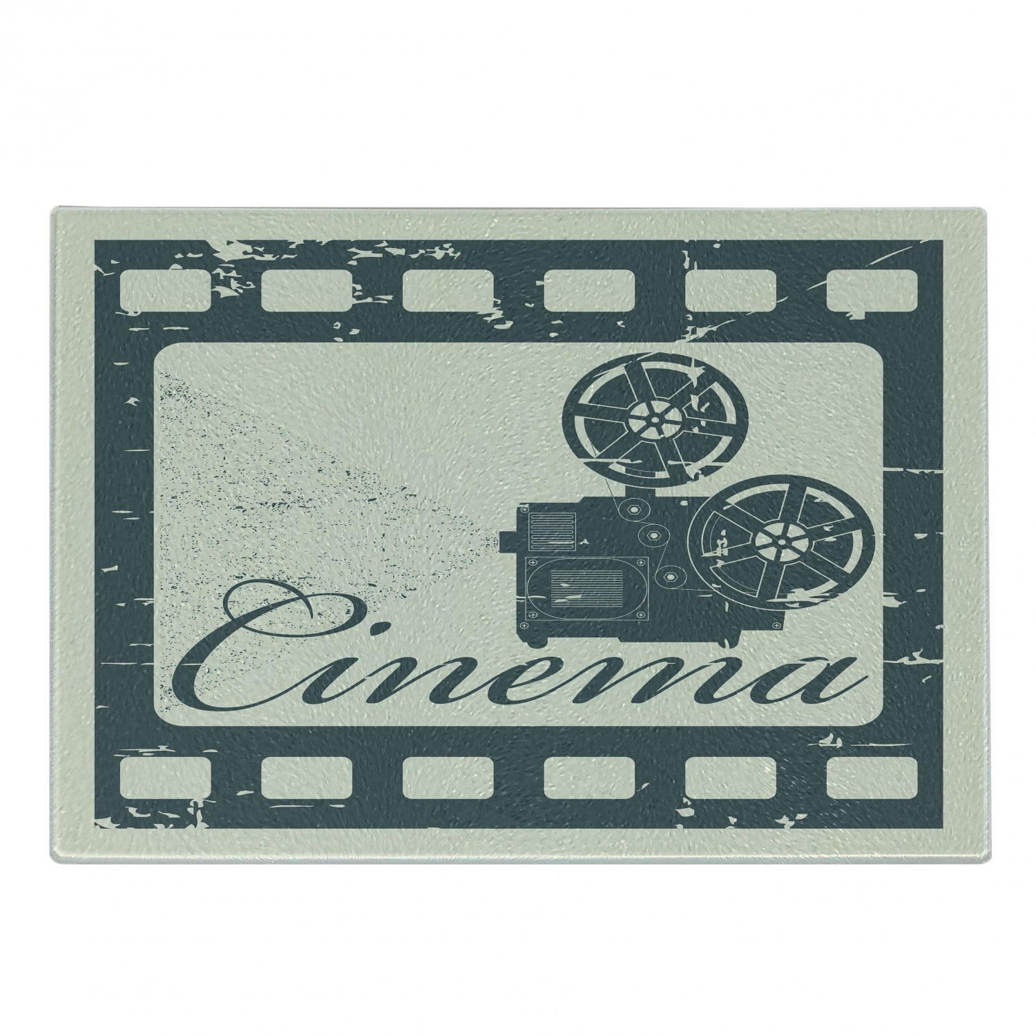 Movie Theater Cutting Board, Grunge Poster Design with Strip Frame ...