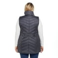 Plus Size Weathercast Quilted Long Puffer Vest Color: Black Size: 1X ...