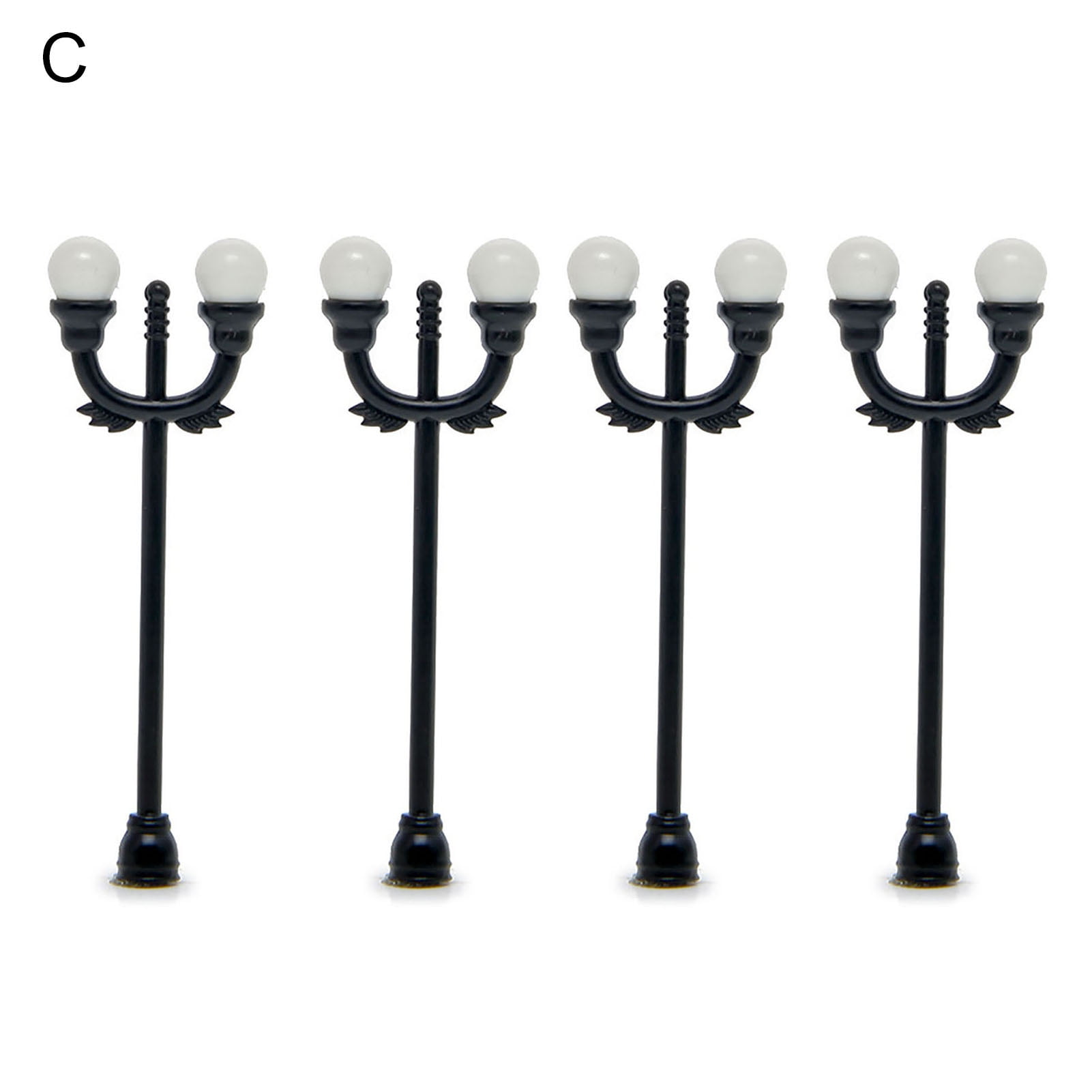 4pcs Mini Miniature Street Light Model, Outdoor Pathway Lantern Post ...