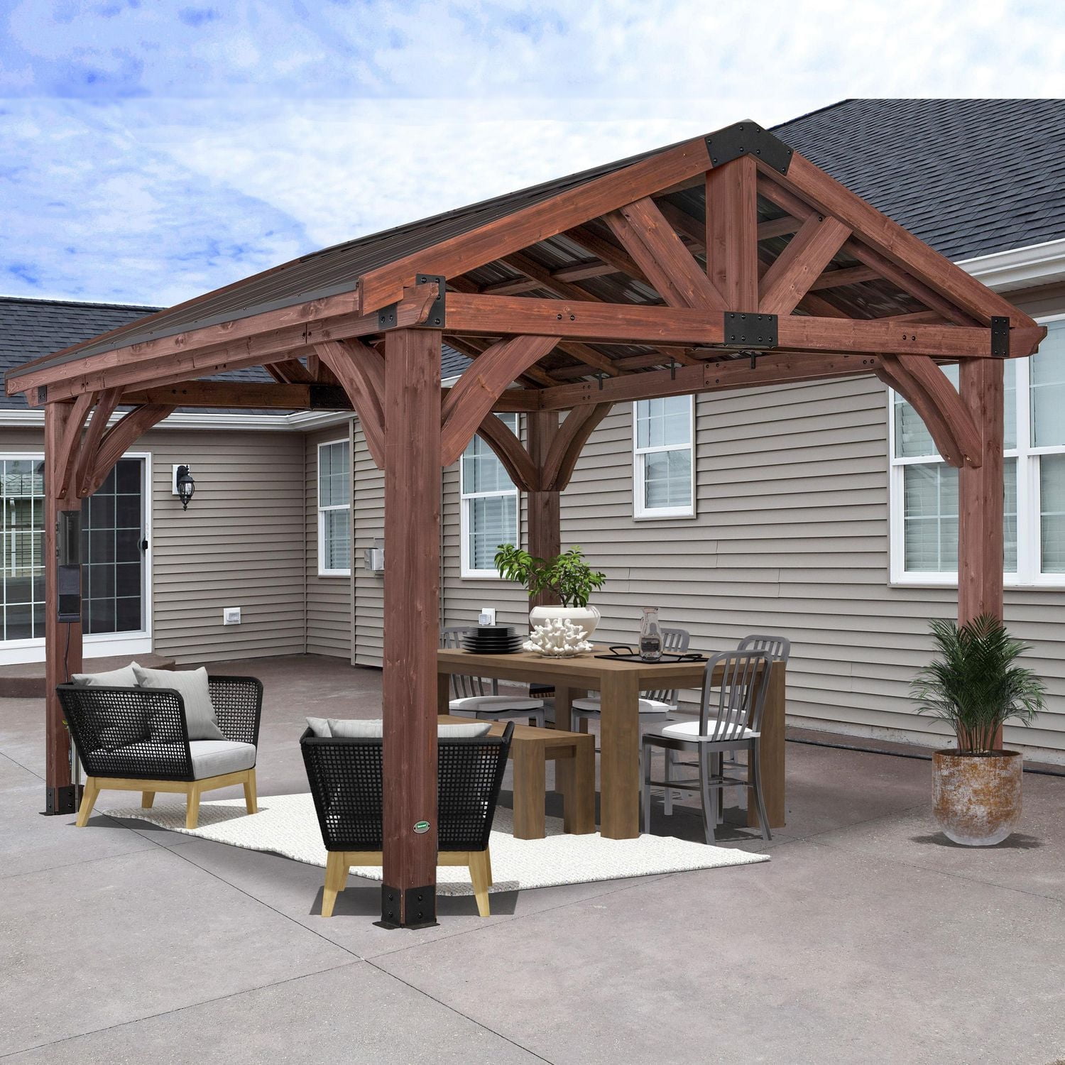 Click here for Backyard Discovery 12 X 10 Arlington Cedar Gazebo... prices