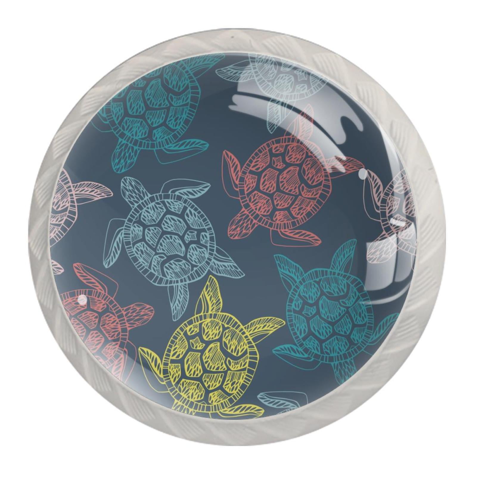 4 Pcs Colored Tropical Turtle Knobs for Kitchen Cabinet Cupboard ...