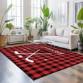 Area Rug 3x5ft Ice Hockey Sport Washable Area Rugs for Living Room Red ...
