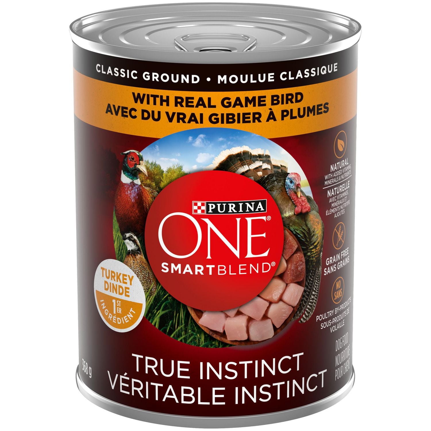 Purina ONE True Instinct Classic Ground Game Bird, Wet Dog Food 368 g ...