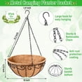 6 Pack 10 Inch Round Metal Hanging Plant Baskets with Coconut Coir ...