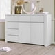 Storage Dresser with 6 Drawers and 2 Level Cabinet,Off White Simple ...