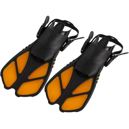 Snorkel Fins, Adjustable Soft Diving Fins Open Heel Long Diving ...