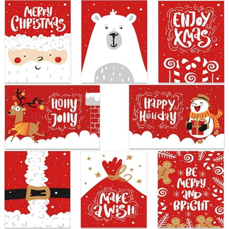 48-Pack Merry Christmas Cards Bulk Box Set- Xmas Winter Happy Holiday ...
