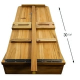 SeaTeak Cockpit Table with Folding Leaves and Four Drink Holder ...