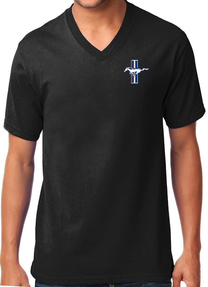Ford Mustang GT Legend Lives Crest V-neck Tee Shirt, XL Jet Black ...