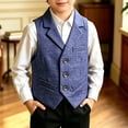 CPNG Boys Formal Suit Vest Checkered Sleeveless V Neck 3-Button Single ...